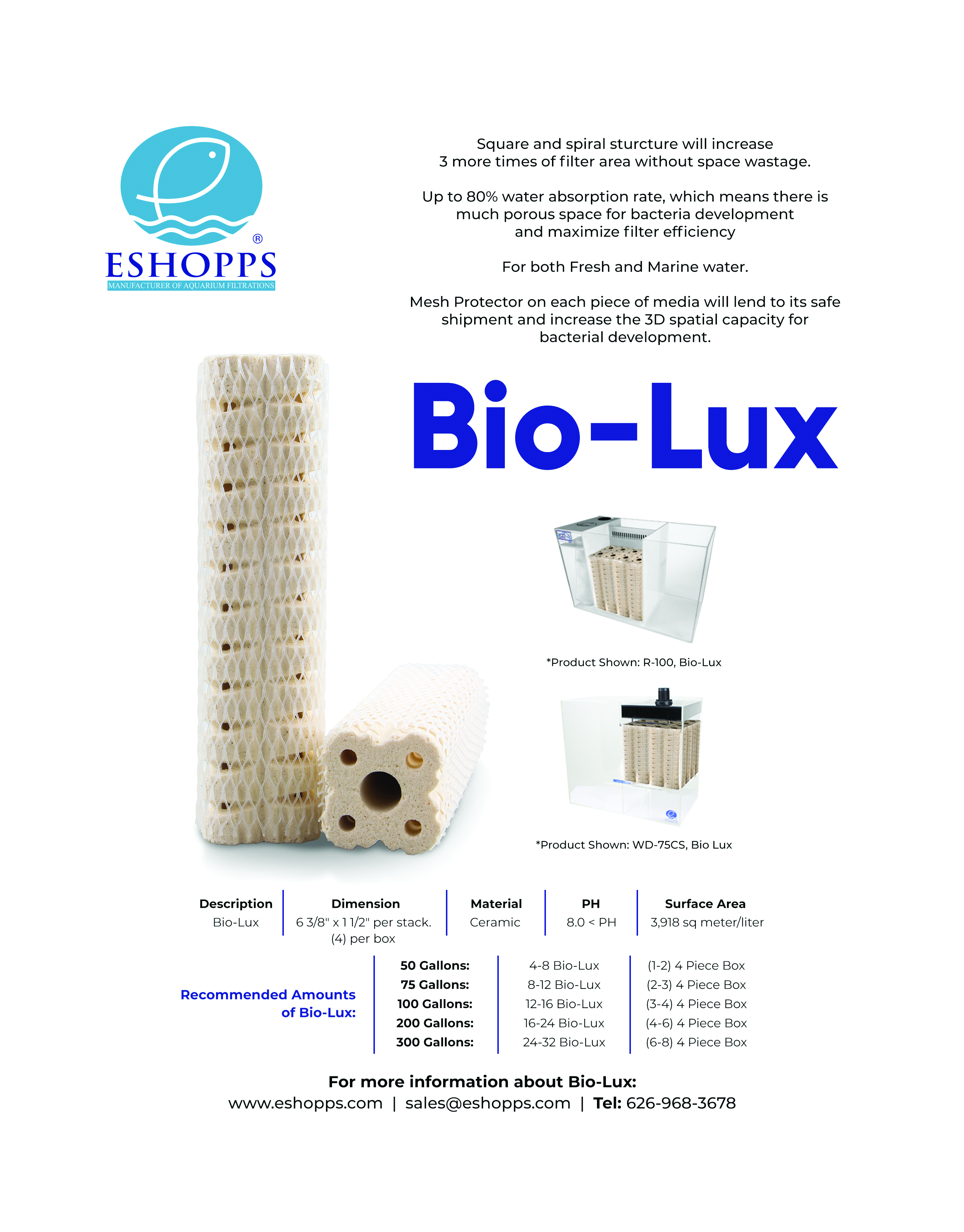 Product Detail: Bio-Lux Ultra Porous Ceramic Bio Media